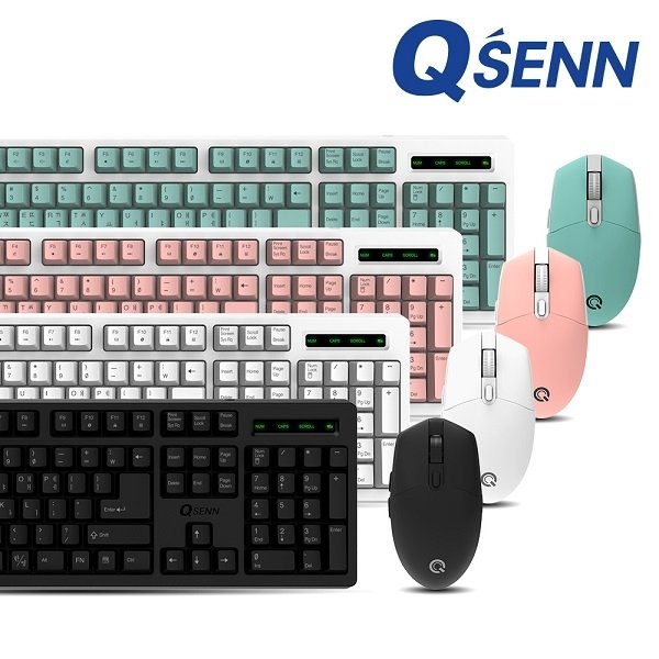 QSENN MK450 무선 키보드 마우스 세트 (핑크) - SSG.COM