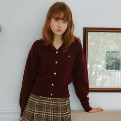 WOOL BLENDED BASIC CARDIGAN BURGUNDY - SSG.COM