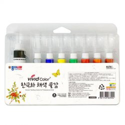 종이나라 8색 한국화 채색물감(7.5ml) - SSG.COM