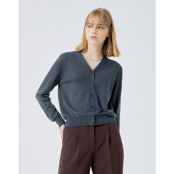 [22FW] 차콜그레이 워셔블 솔리드 울 가디건 HSSW2D771CG - SSG.COM