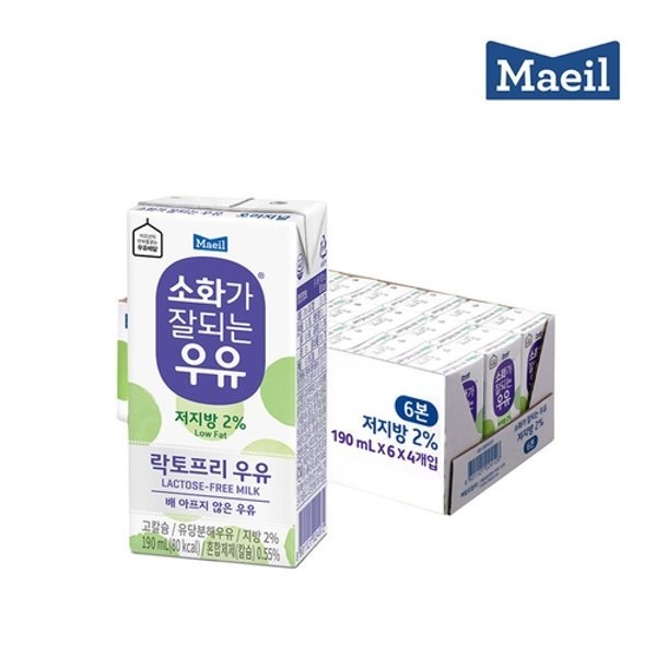 [T] 매일 소화가 잘되는 우유 저지방 190ml 24팩 - SSG.COM