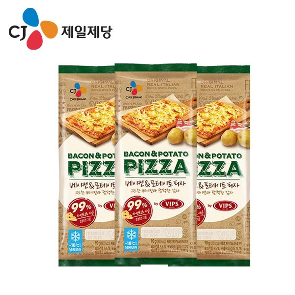 [냉동] CJ제일제당 BY VIPS 베이컨포테이토피자 90g×8개 - SSG.COM