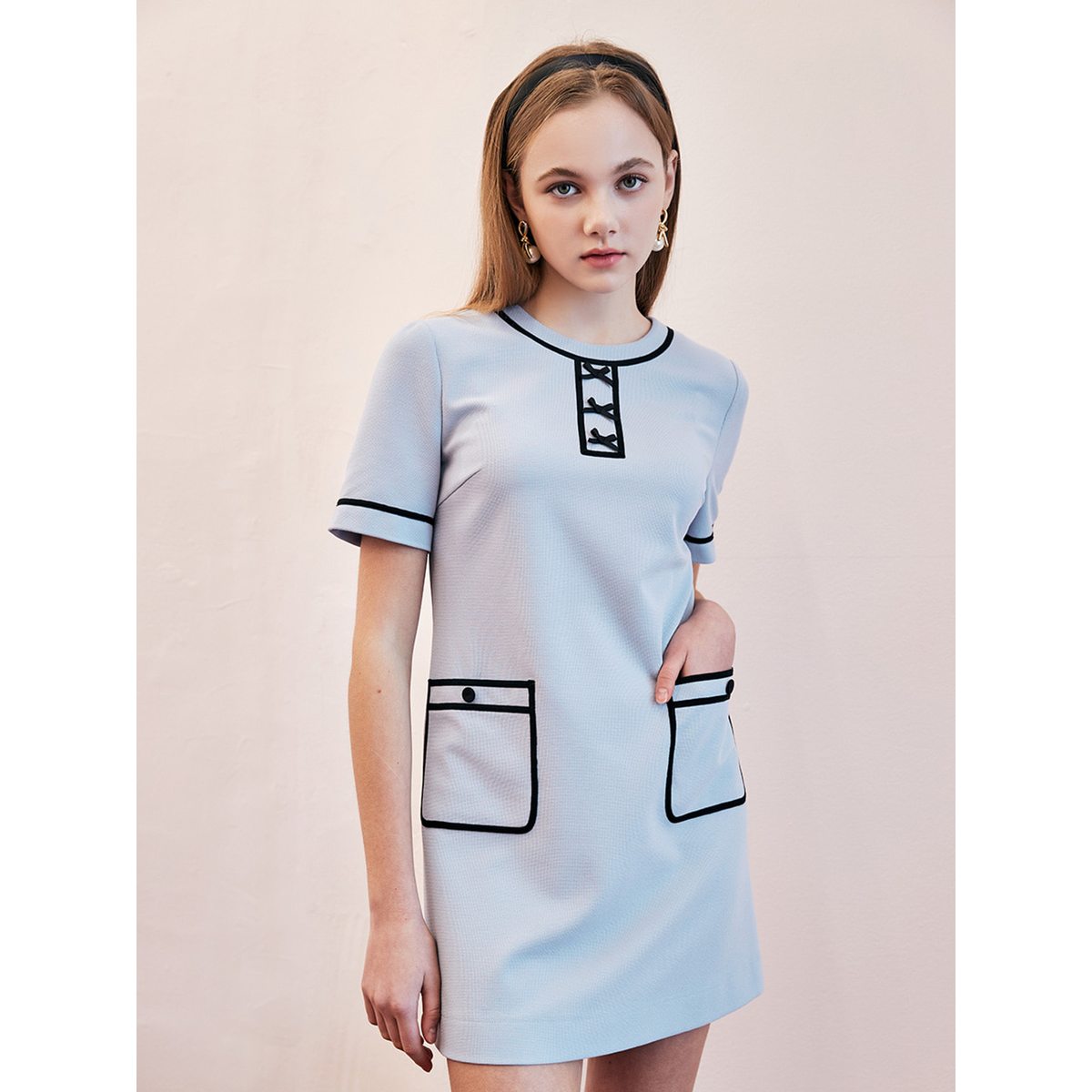 [뎁/ DEAMA4034MLB] Pique Dress with Faux Pocket Detail_LB - SSG.COM