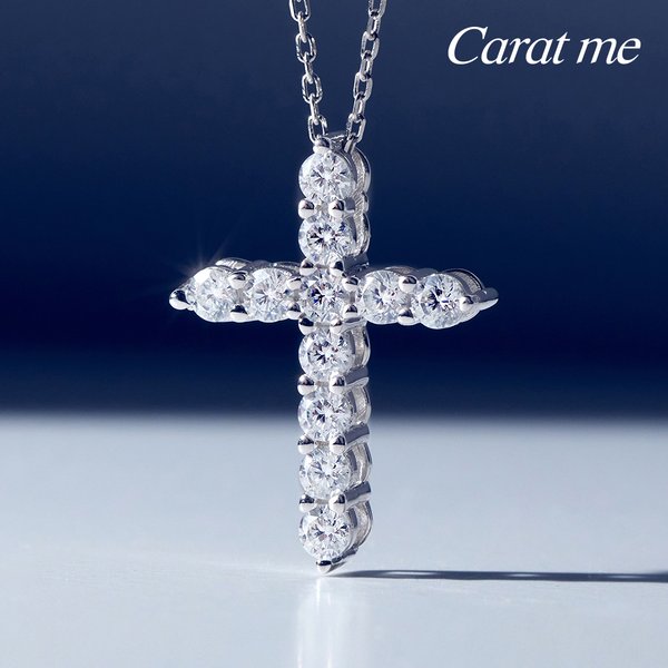 [나연,민니,태연,이서연 착용]18kGF 시뮬럿다이아 1부 십자가 모이사나이트 목걸이 실버925 - SSG.COM