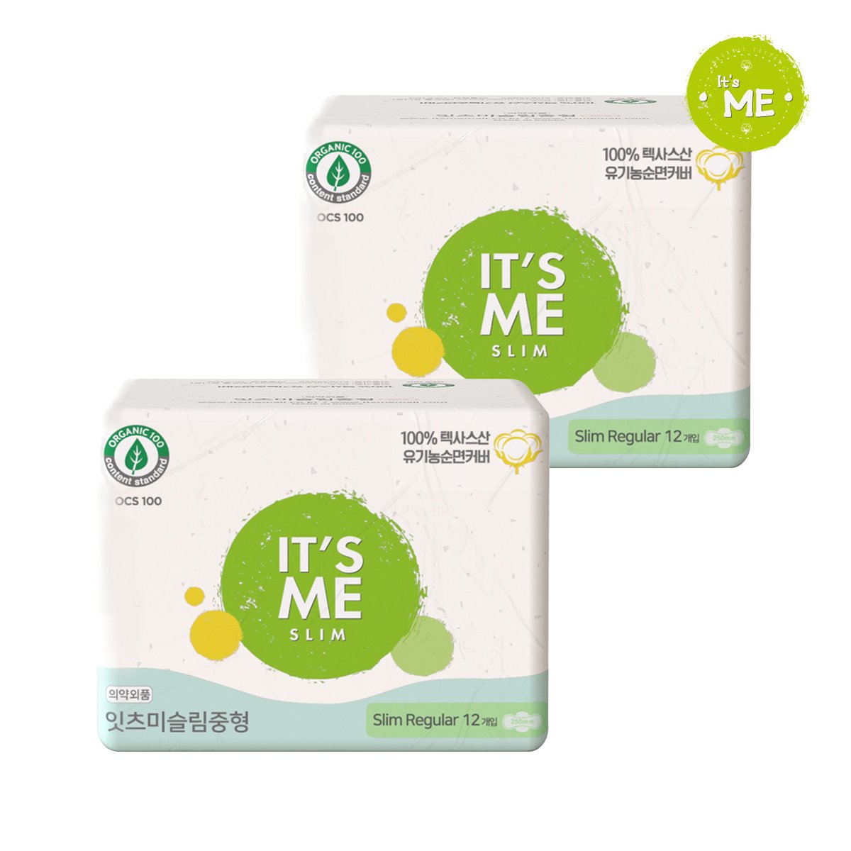 잇츠미 순면커버 생리대 중형 12P 2팩(총 24P) - SSG.COM