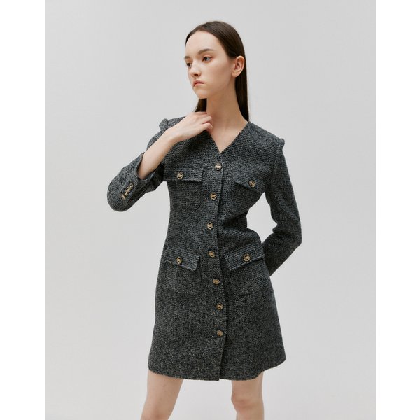 [22FW] 차콜그레이 펄 폴리혼방 트위드원피스 JSDR2D230CG - SSG.COM