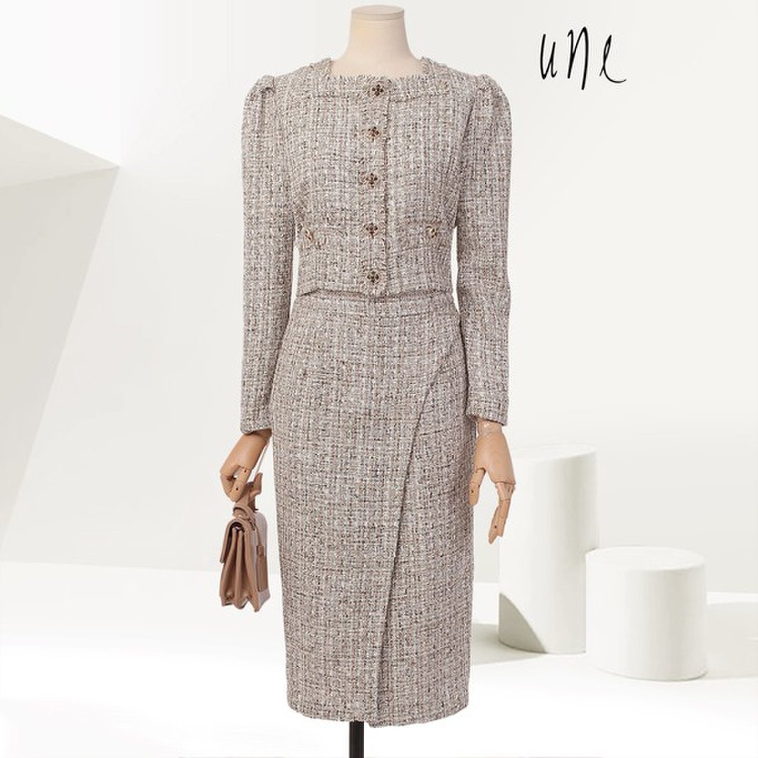UNE럭셔리퍼프트위드자켓+스커트SET_P347778555, 믿고 사는 즐거움 SSG.COM