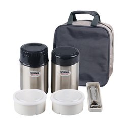 스텐 원+원 보온 도시락 밥통 국통 죽통 550ml+550ml - SSG.COM