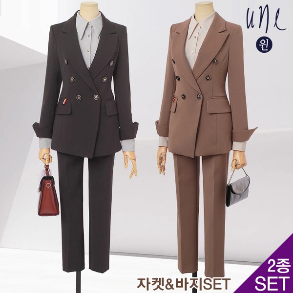윈(une) [SET][77까지]럭셔리버튼와이드칼라자켓+팬츠SET - SSG.COM