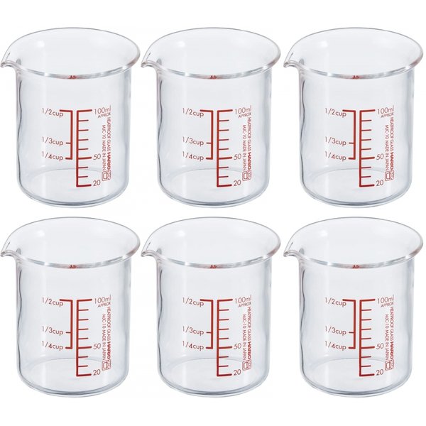 HARIO(하리오) 일본제 내열 유리제 메이저 컵 100ml MJC-10-R-BK 6개 세트 - SSG.COM