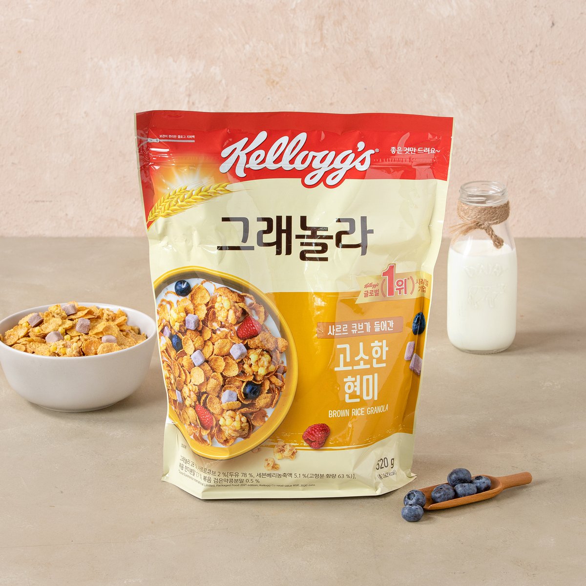농심켈로그(주) 고소한 현미 그래놀라 520g - SSG.COM