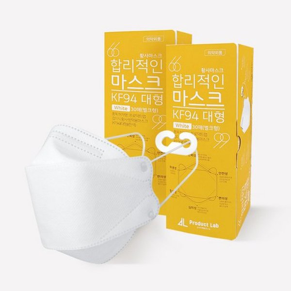 1300K 합리적인마스크 KF94 대형 화이트 50매 개별포장 국내생산 - SSG.COM