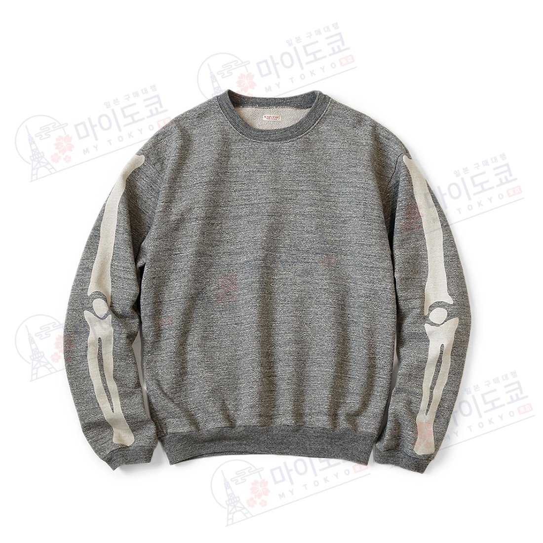 캐피탈 티셔츠 차콜 BIG 크루 스웨트 긴팔티 KAPITAL Charcoal BIG EK-1059, 믿고 사는 즐거움 SSG.COM