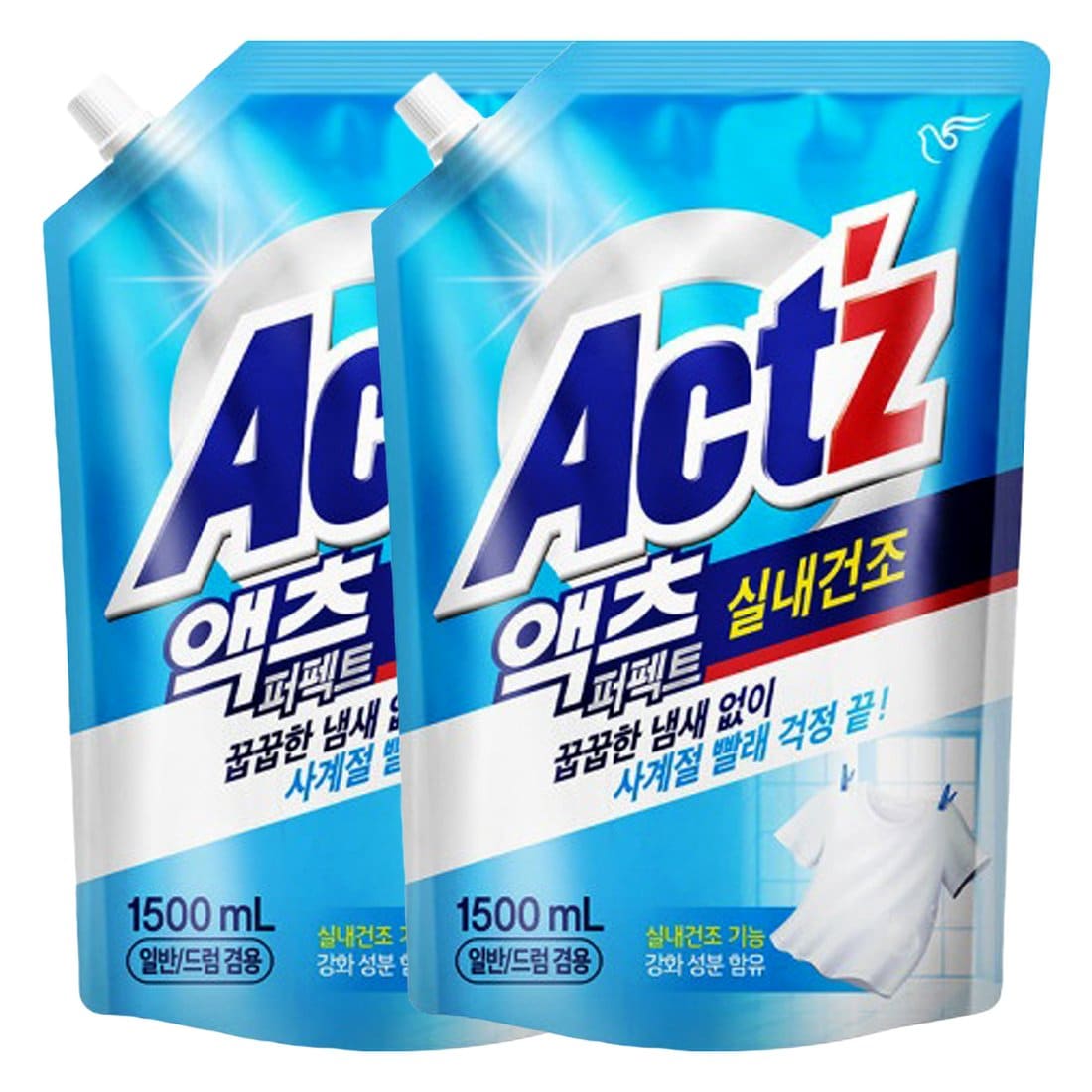 피죤 액츠 퍼펙트 실내건조(일반/드럼겸용) 리필 1.5L X 2개, 믿고 사는 즐거움 SSG.COM