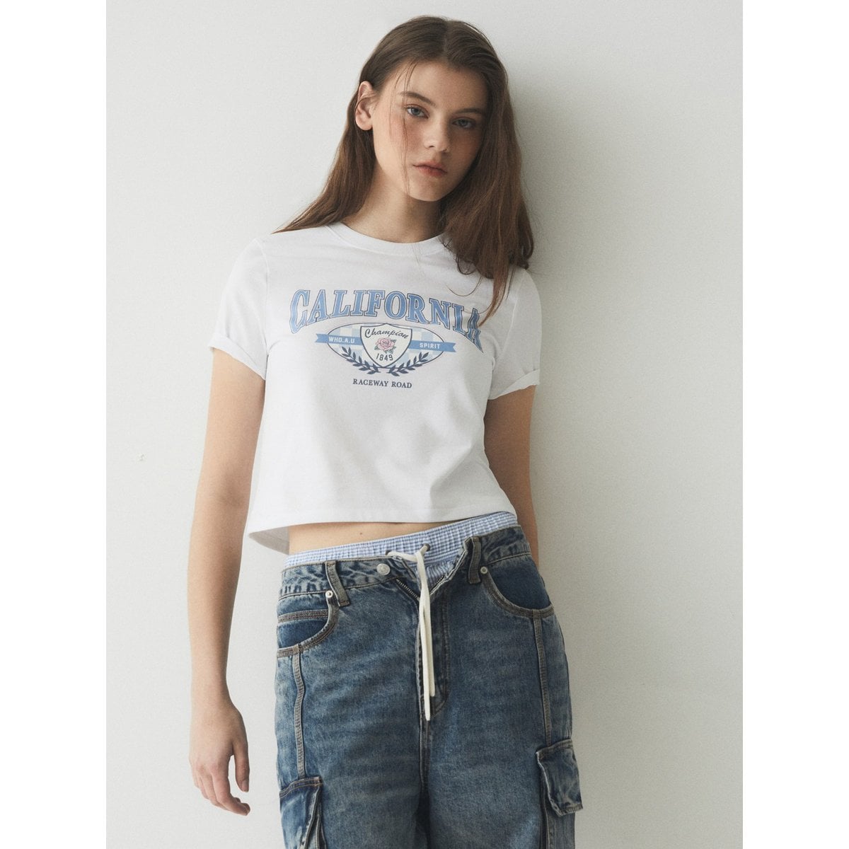 후아유 Vintage Racing Crop T-shirt WHRPE2595F - SSG.COM