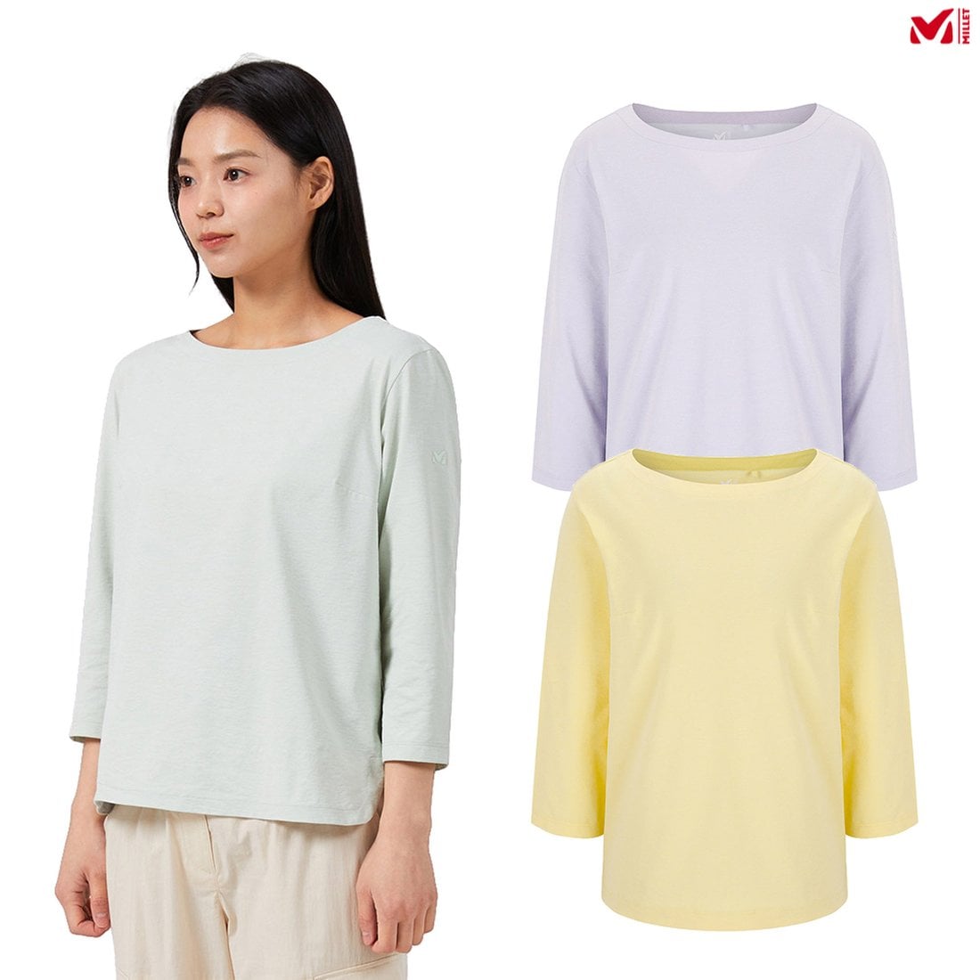 밀레 여자 봄여름 긴팔 LD 본느2 라운드 티셔츠 MVSST802, 믿고 사는 즐거움 SSG.COM