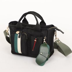 골프 여행 데일리 토트백 MONICA [Tote Bag] - BLACK with Khaki Strap - SSG.COM
