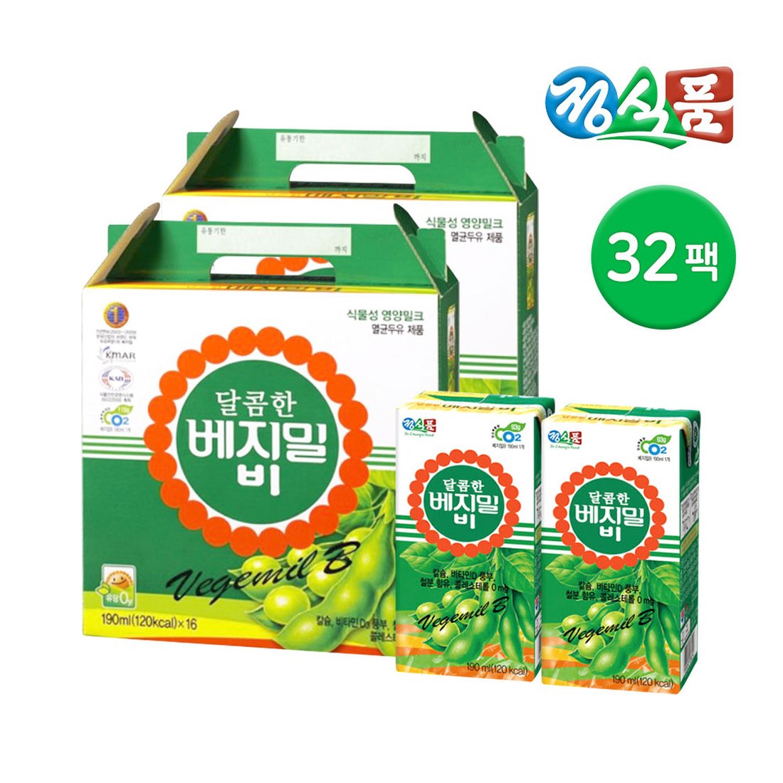 정식품 달콤한 베지밀 B(비) 두유 190ml 32팩, 믿고 사는 즐거움 SSG.COM