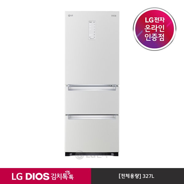 [B] [LG전자][공식판매점]LG DIOS 김치톡톡 스탠드 김치냉장고 K330W14 (327L) - SSG.COM
