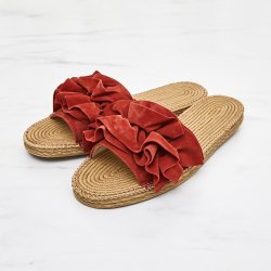 [모던하우스] 케이디 러플 슬리퍼 버밀리온 M - SSG.COM