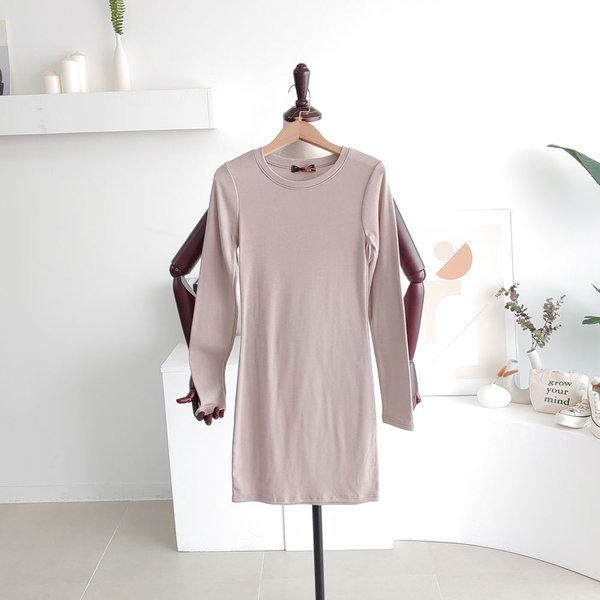 아름미니ops 무지 슬림 기모 라운드 미니원피스 - SSG.COM