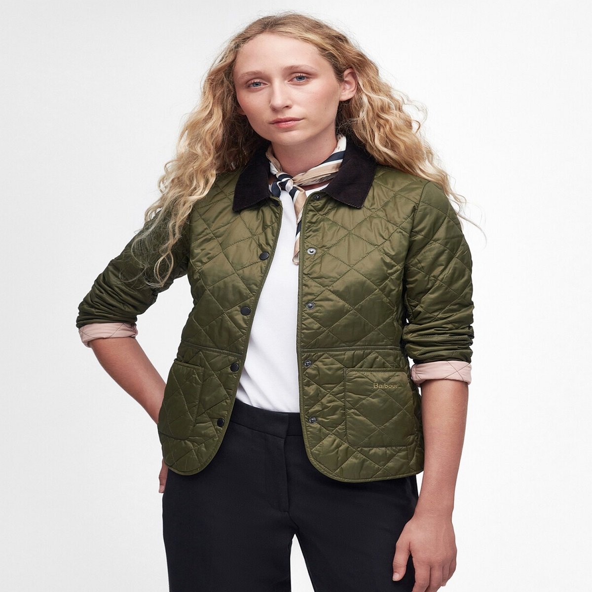 [24ss][barbour] 여성 카키 Deveron 퀼팅 자켓 Ssg Com