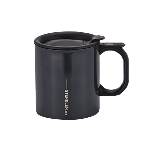 스텐뚜껑머그컵 400ml 1p 손잡이 뚜껑 블랙 스텐블러 스텐머그잔 - SSG.COM