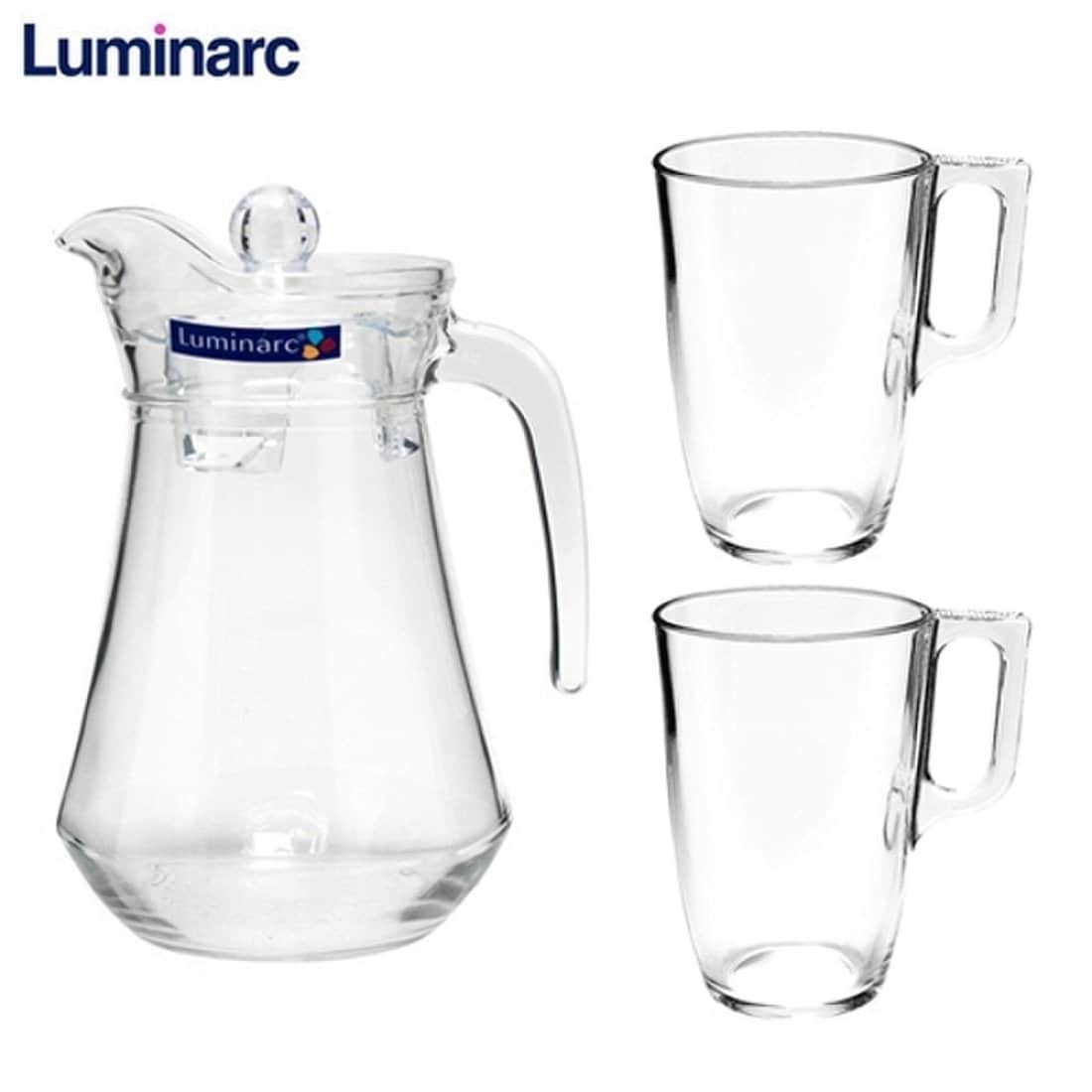 가정용 저그 1000ml 1개+머그 320ml 2P 유리물병 에이드병 식당물통 1리터물병, 믿고 사는 즐거움 SSG.COM