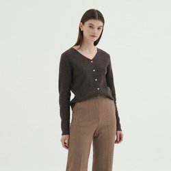 V-neck Wool Cardigan - Brown - SSG.COM
