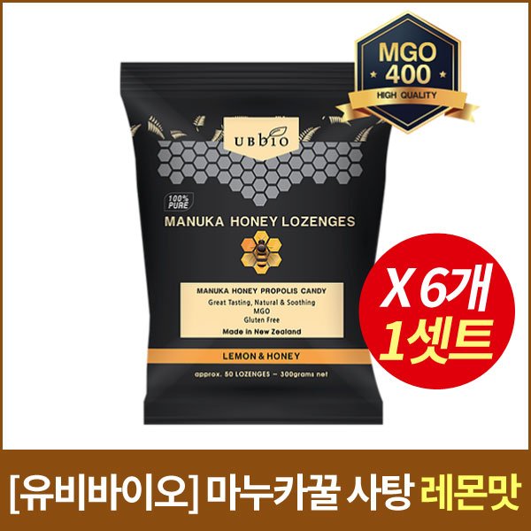 [유비바이오] 마누카꿀 사탕 레몬맛 300gX6개 - SSG.COM