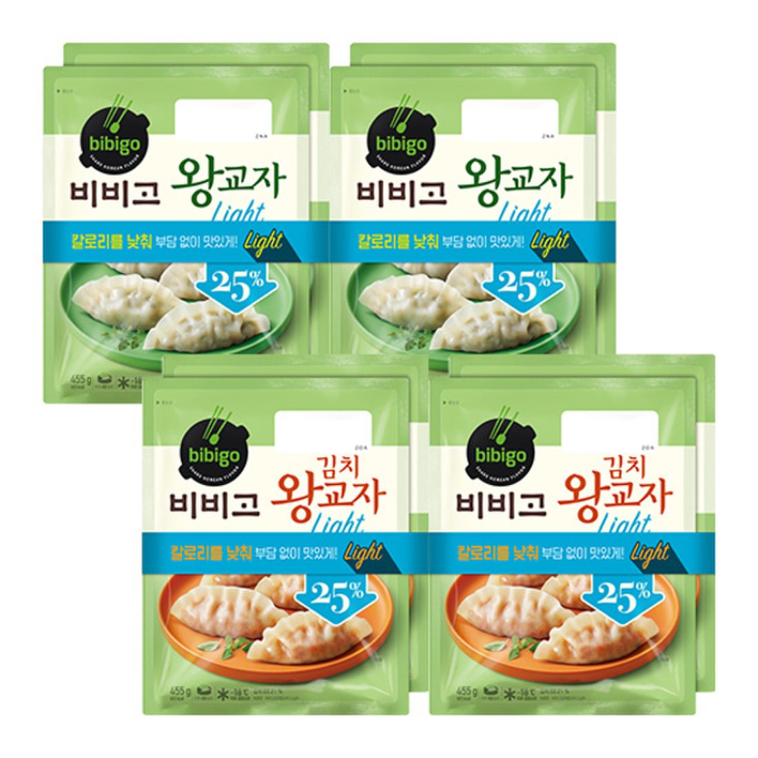 [CJ] (비동시)비비고왕교자라이트 455G 2종 8봉 (왕교자4봉 + 김치왕교자4봉), 신세계적 쇼핑포털 SSG.COM