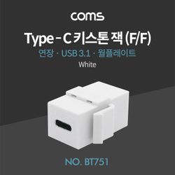 Coms USB 플레이트 C월 키스톤 잭 연장 3.1Type X ( 2매입 ) - SSG.COM