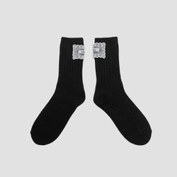 LACE LABEL ANGORA SOCKS BLACK - SSG.COM