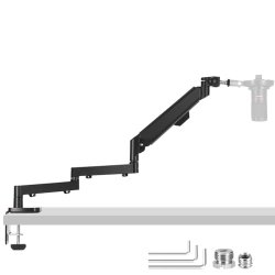 NEEWER 360 Shure MV7 SM7B Blue Yeti MS002 얇은 마이크 암 데스크 마운트 ° 회전 붐 암 공압 ...