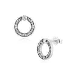 판도라 299486C01 시그니처 파베 & 로고 서클 리버서블 스터드 실버 귀걸이 - SSG.COM