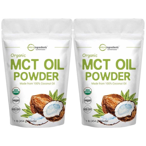 Micro Ingredients 마이크로 인그리디언트 유기농 MCT오일 파우더 1lb(454g) 2팩 Organic MCT Oil Powder - SSG.COM