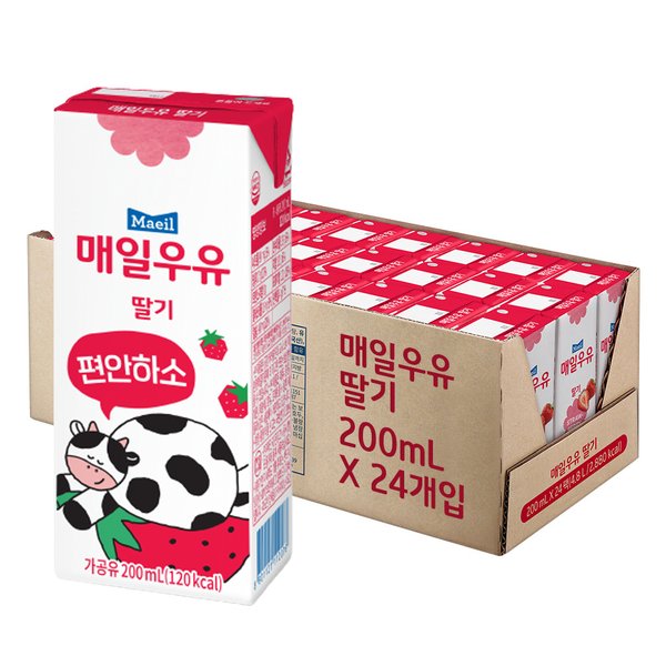 [매일] 딸기 멸균우유 (200ml24입) - SSG.COM