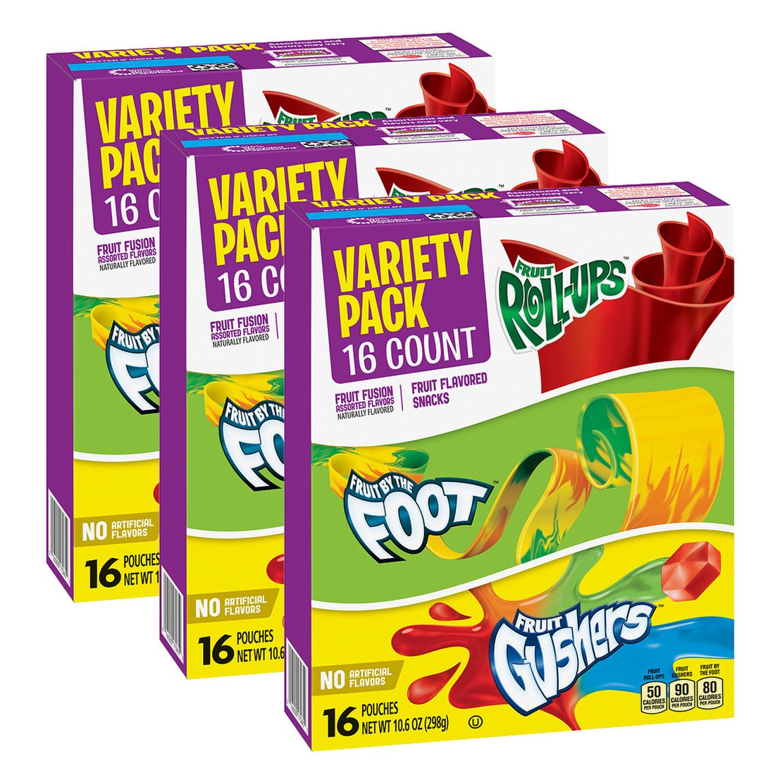 [해외직구] Fruit Roll-ups foot Gushers Variety pack 푸르츠 롤업 풋 거셔스 젤리 289g 3팩 ...