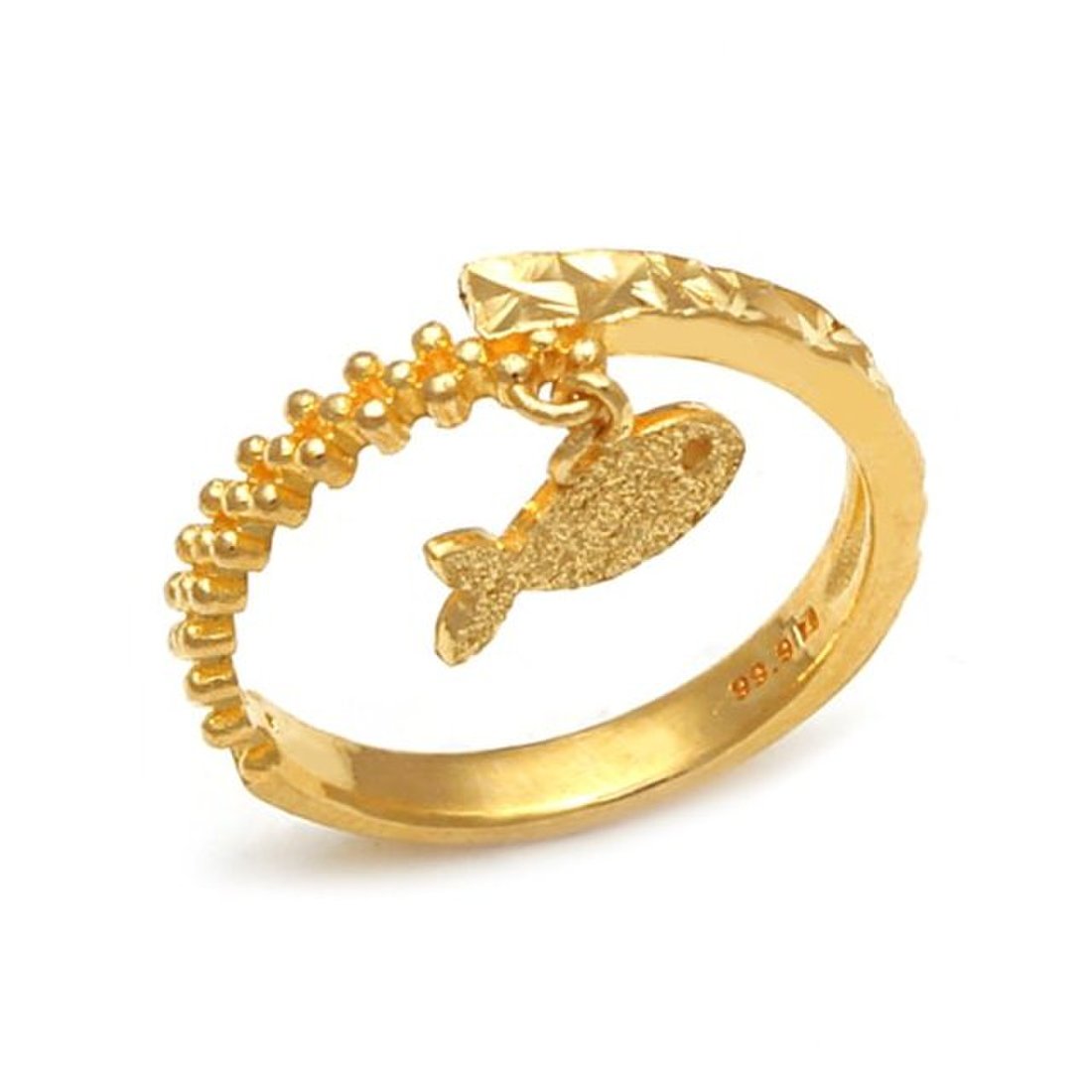 [비앤비골드] 24K 순금 물고기 딸랑이 언발 반지 3.75g (1돈), 믿고 사는 즐거움 SSG.COM
