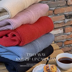 잇퓨 투웨이 하이넥 세일러카라 핀턱 하찌니트 집업가디건[44~110] - SSG.COM