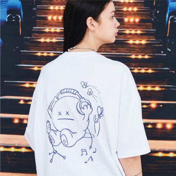 1300K 16수 스마일 라이프 자수 반팔티 화이트 - SSG.COM