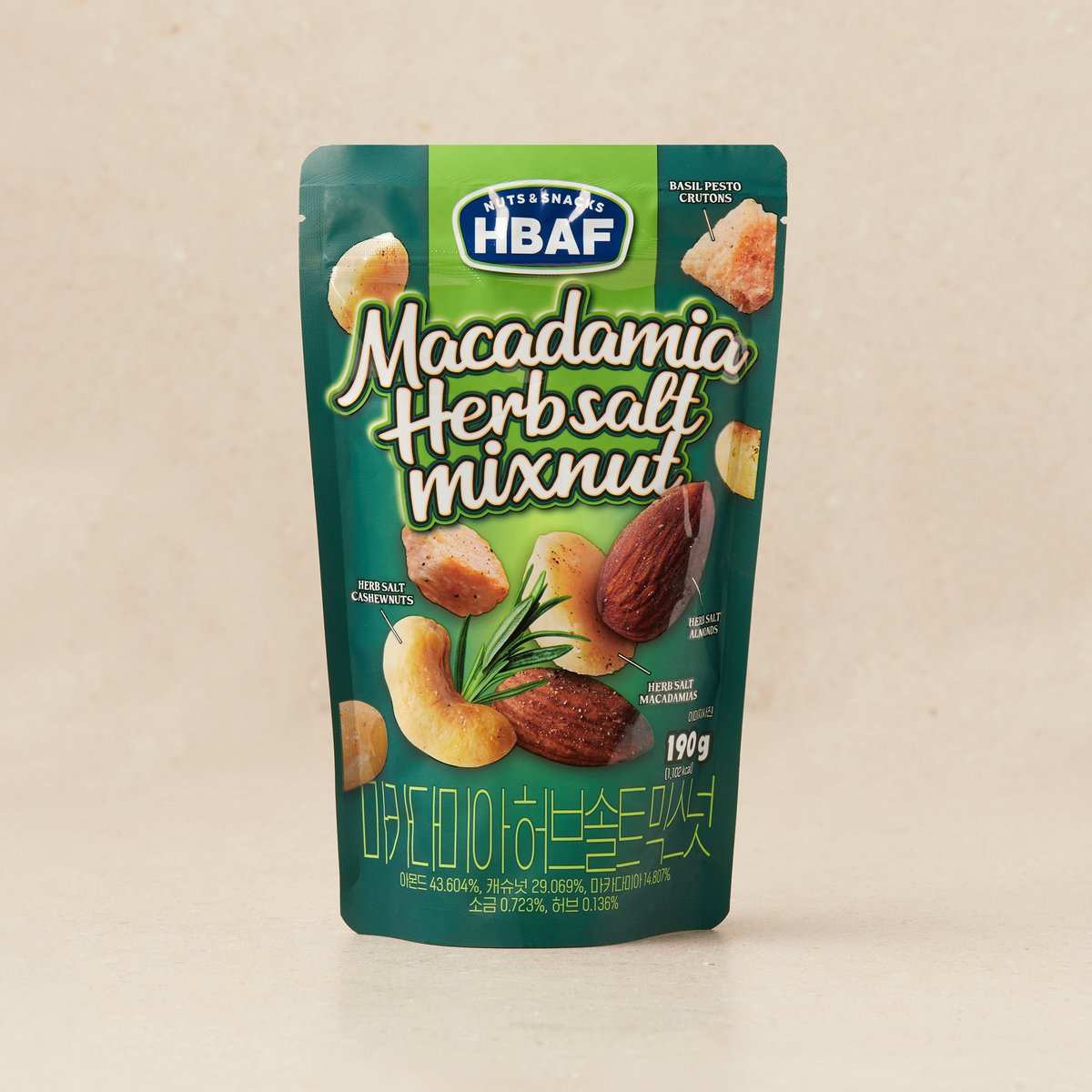 HBAF 마카다미아 허브솔트 믹스넛 190g - SSG.COM