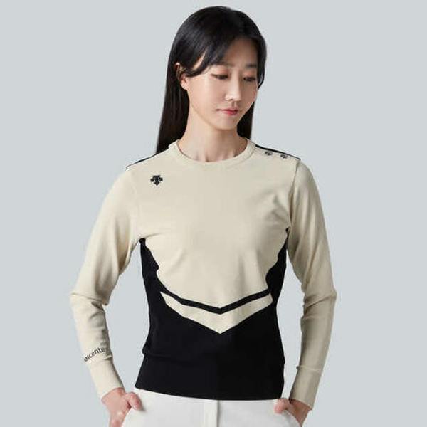 데상트골프웨어 JQS DN12WFKP29-BEGG 여성 라운드넥 스웨터 BEGG - SSG.COM