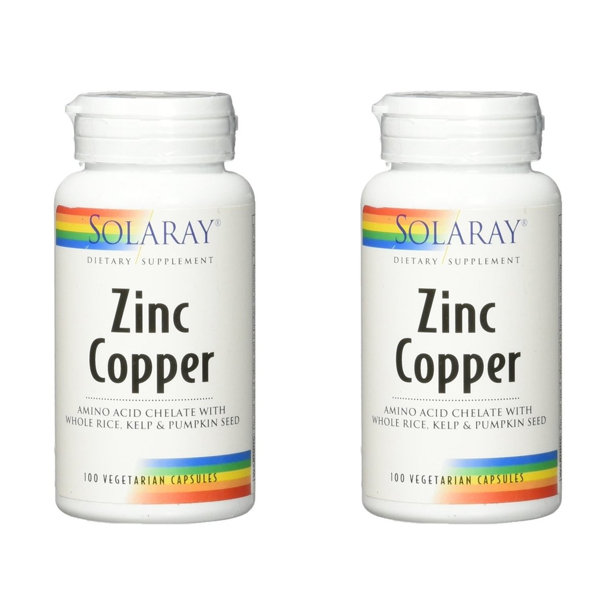 [해외직구]솔라레이 아연 구리 징크 코퍼 100베지캡슐 2팩 Solaray Zinc Copper - SSG.COM