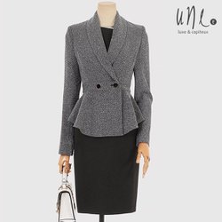 윈(une) [77까지]숄카라더블버튼페플럼자켓 - SSG.COM