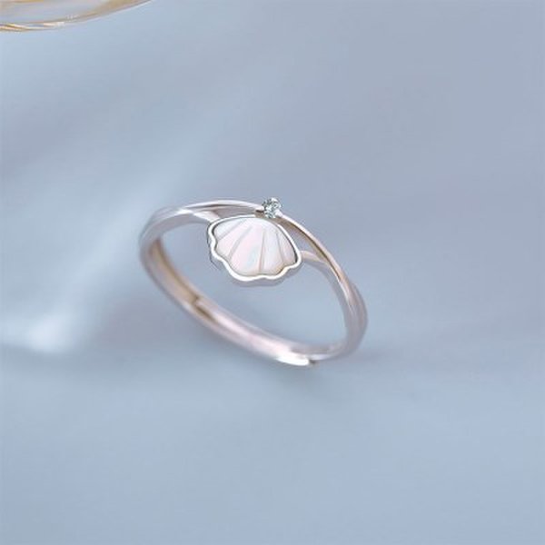 ZR128 조개껍질 하나 포인트 반지 [실버925도금] - SSG.COM