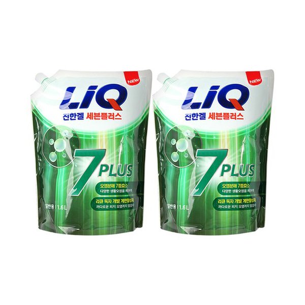리큐 액체세제 진한겔 세븐플러스 일반용 1.6L 2개 - SSG.COM