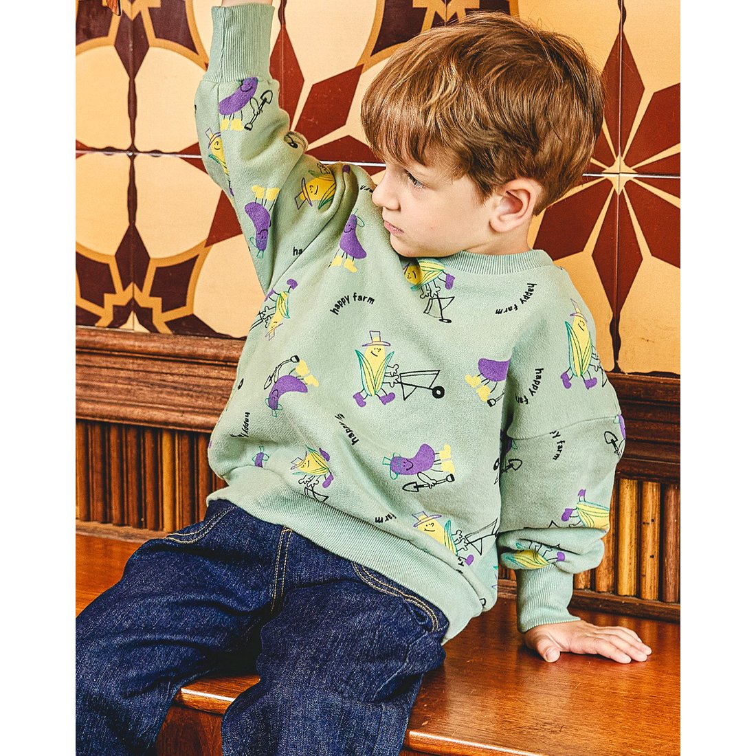 [KADE COCO] 콘&에그플랜트 스웨트셔츠 2color, 믿고 사는 즐거움 SSG.COM