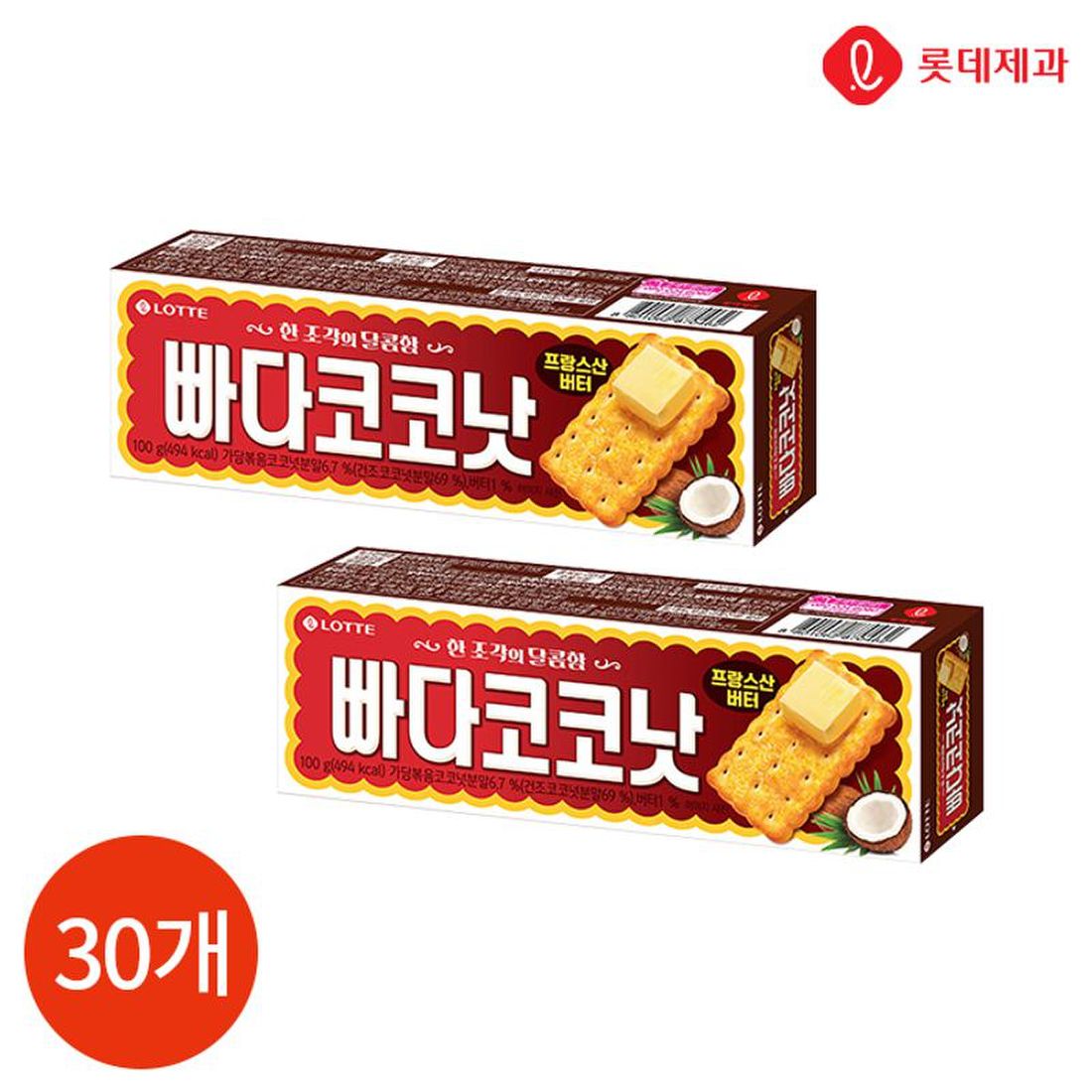 롯데 빠다코코낫 100g x 30개[30310003], 믿고 사는 즐거움 SSG.COM