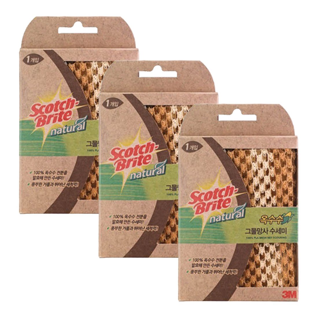 3M 옥수수 그물 망사 수세미 1P x 3개 (3입), 믿고 사는 즐거움 SSG.COM